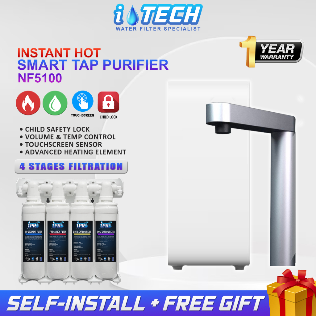 I-TECH Instant Hot Smart Tap Water Purifier Countertop Undersink ...