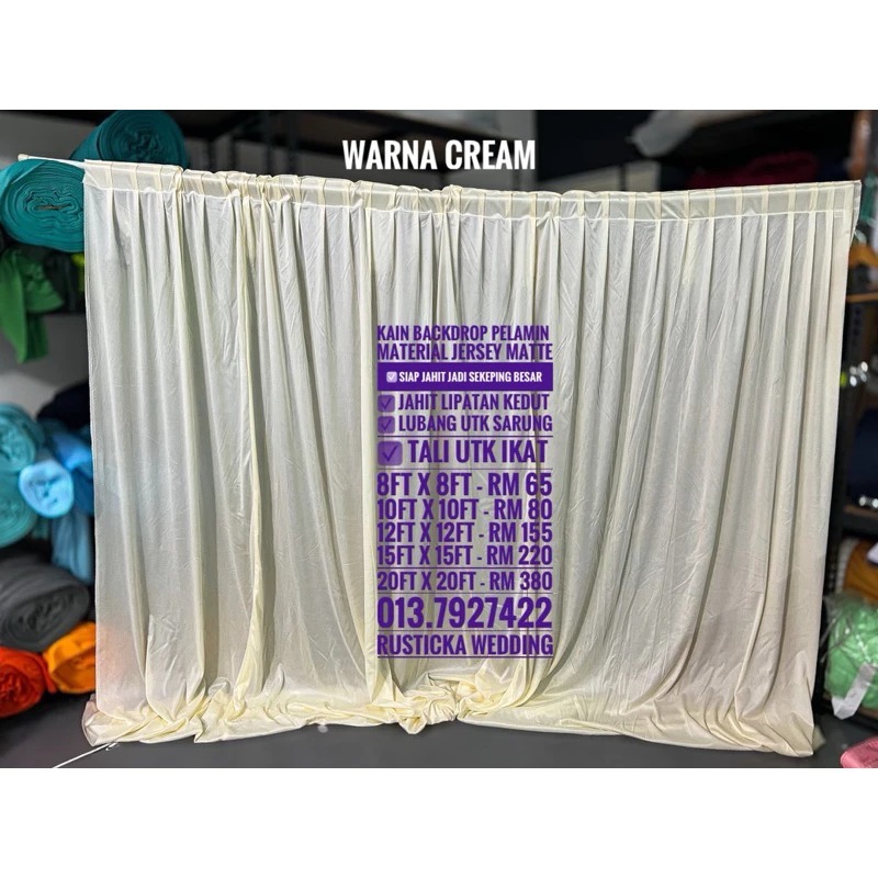 Page 3 Large Piece Wedding Curtain Kain Backdrop Pelamin Jersey Matte ...