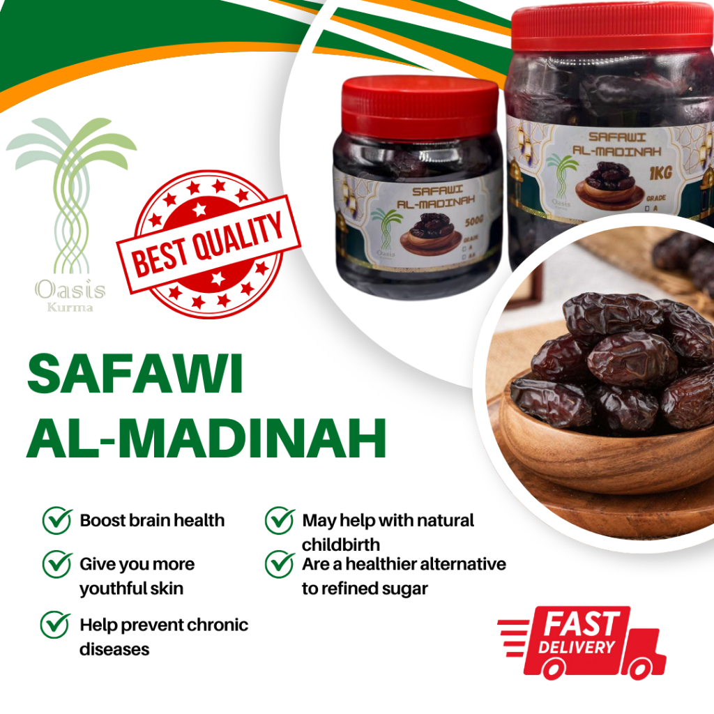 Oasis Kurma Safawi AL Madinah Dates- 1KG /500G | Shopee Malaysia