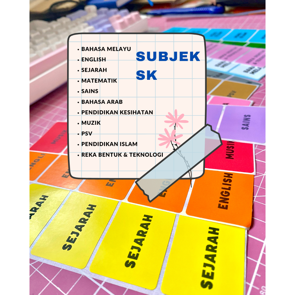 Sticker Label SUBJEK dan HARI Buku Sekolah MURAH 50-55pcs Stationery ...
