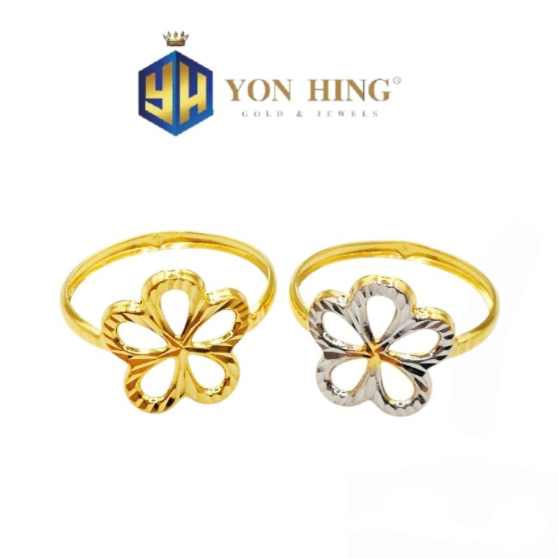 Cincin Bunga Stamping 1C/2C Bajet Emas 916 Yon Hing | Shopee Malaysia