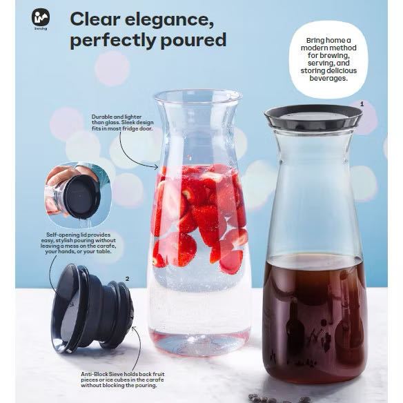 Tupperware Cold Brew Coffee Carafe (1) 1.3L with Hydrolife 360° Lid ...