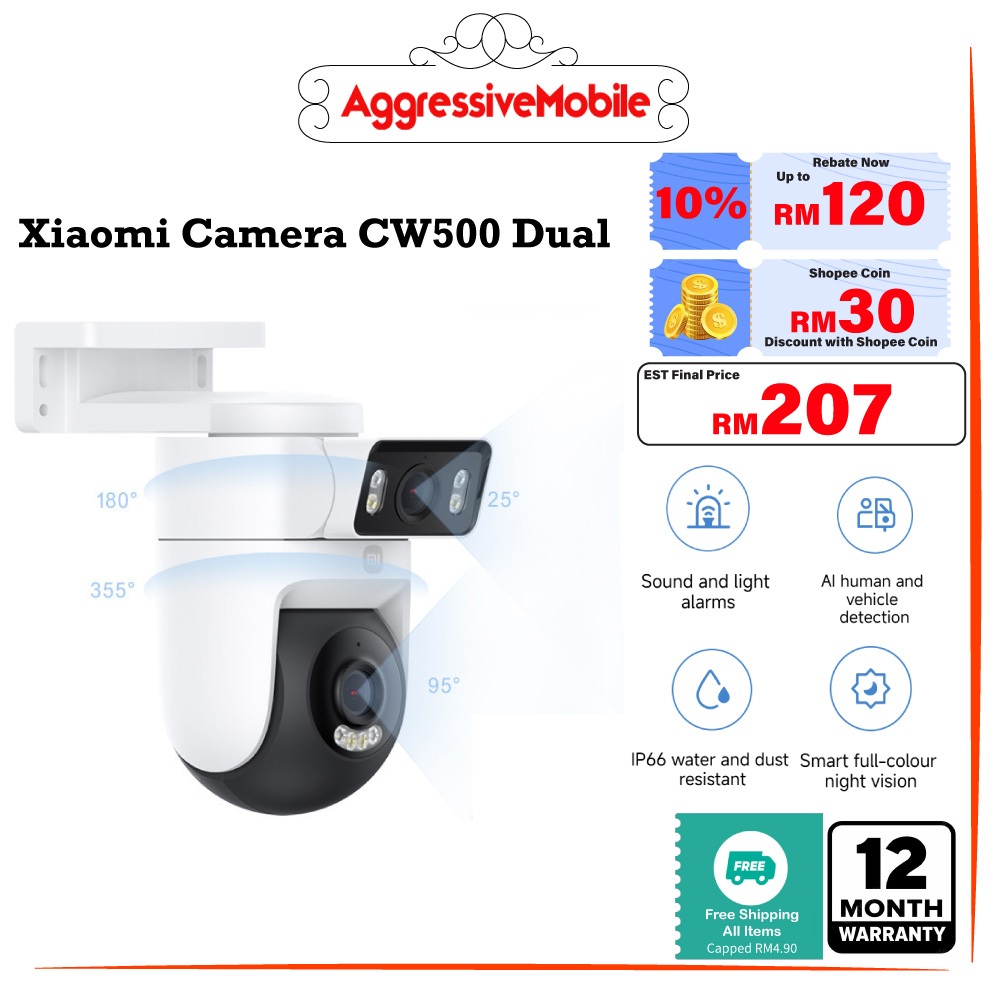 Xiaomi Outdoor Camera CW500 Dual [Dual lens | IP66 water and dust ...