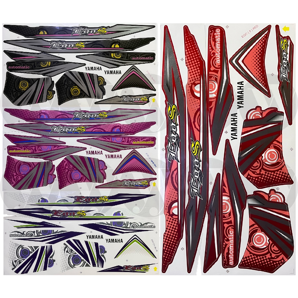 Yamaha ego s (8) premium quality body cover sticker stripe 1set ...