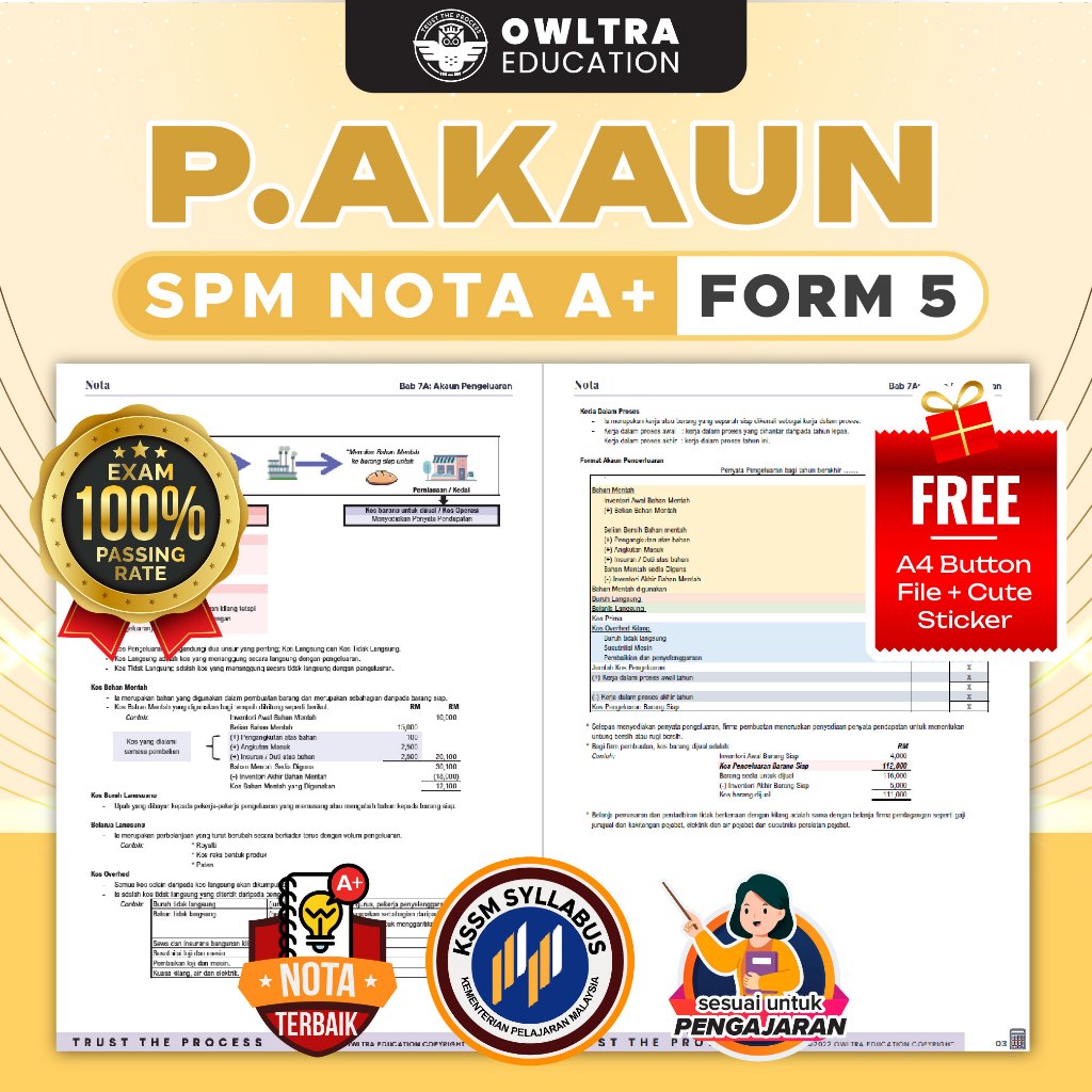 Nota Prinsip Akaun UASA Tingkatan 5 SPM Nota Latihan A+ (Printed Note ...