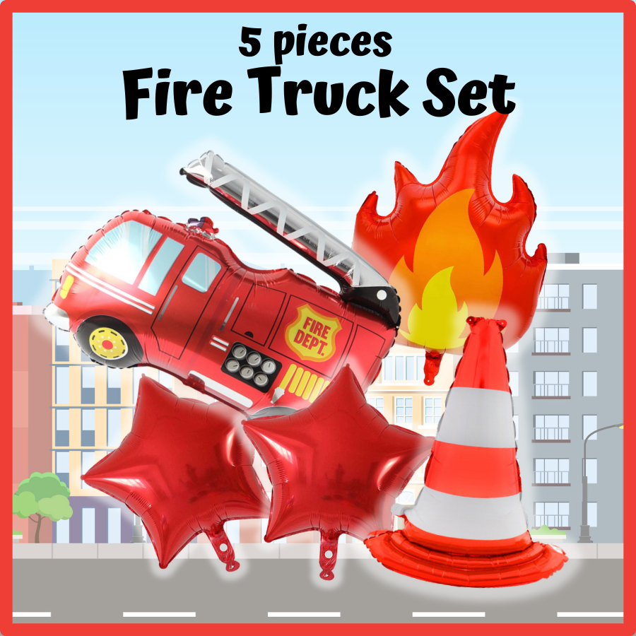 Firetruck Fire Engine Balloon Set Birthday Theme | Shopee Malaysia