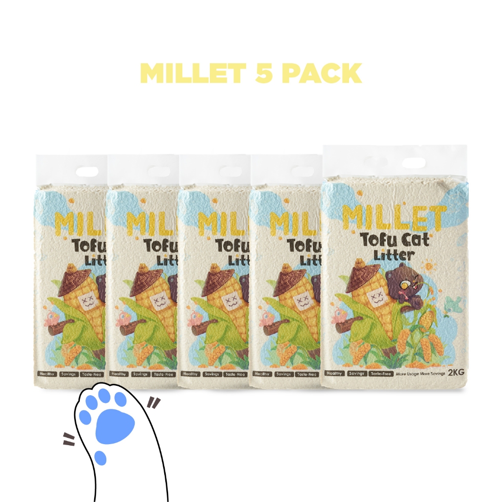 SOAR.OS Millet Tofu Cat Litter 6L/2KG Tofu Pasir Kucing 5 Packs Combo ...