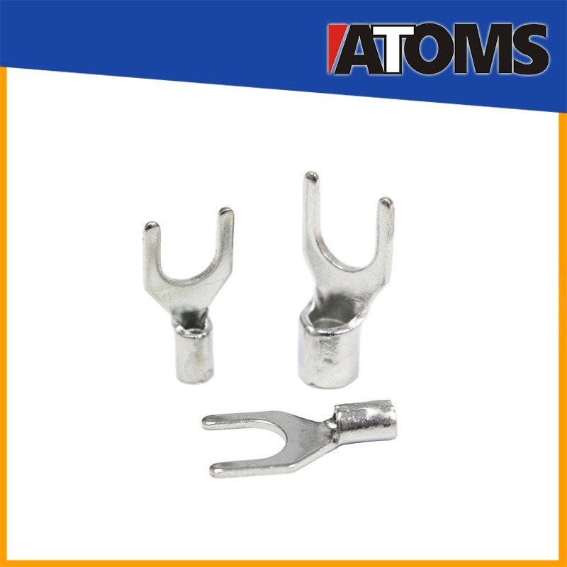 ATOMS Shining Type Non Insulated Spade Terminal Y Lug Copper Lug Fork ...