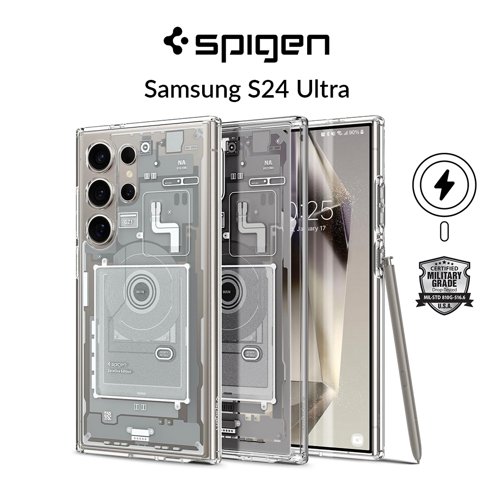 Spigen Samsung S24 Ultra Casing 6.8" Ultra Hybrid Zero One Drop Protection Camera Guard Premium ...