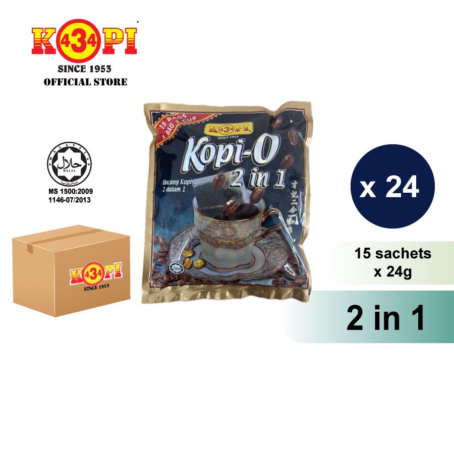 (24 Pek) KOPI 434 MUAR Uncang Kopi 2 dalam 1 dengan Gula Siap (2in1 Kopi O) 15 uncang | Shopee ...