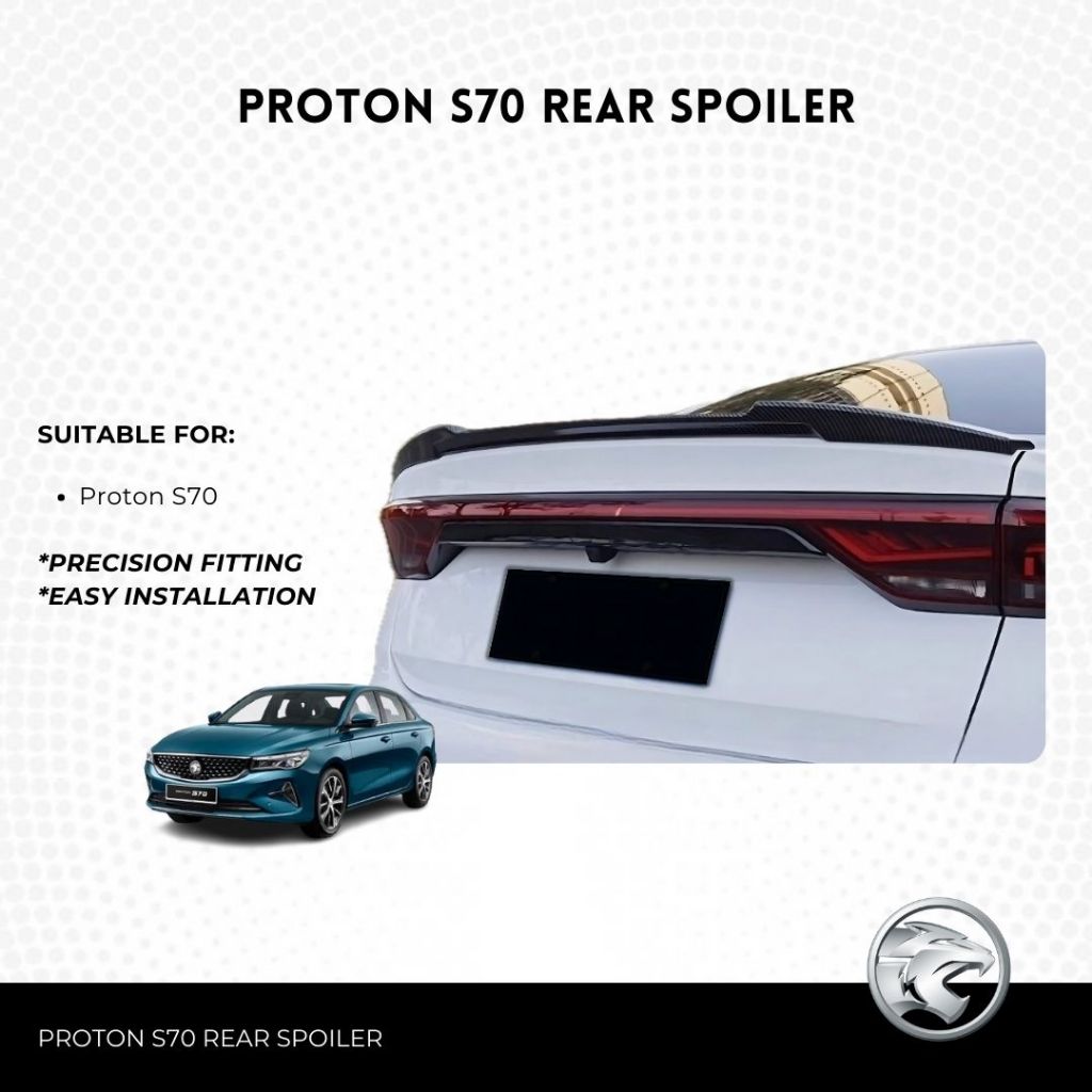 Proton S70 Ducktail Rear Spoiler | M4 Carbon Fiber Style Spoiler ...