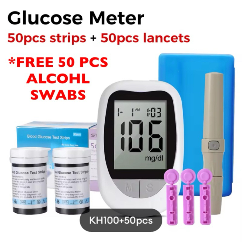 🔥 KH FULL SET 50 🔥 Glucometer Test Kits with Strips Glucose Meter ...