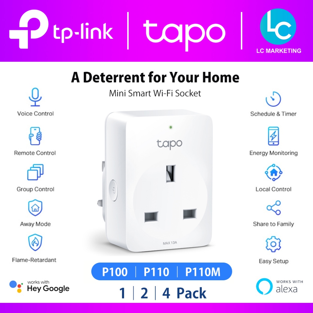 TP-Link Tapo P100 / P110 P110M Mini Smart Wi-Fi Socket Plug Remote ...