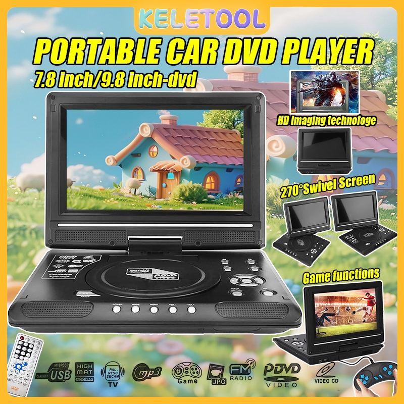 7.5 inch Portable DVD Player Kids and Car Swivel HD Screen Built-in ...