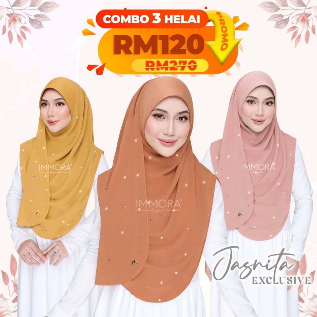 JASNITA EXCLUSIVE BY IMMORA HIJAB MANIK DIAMOND | Shopee Malaysia