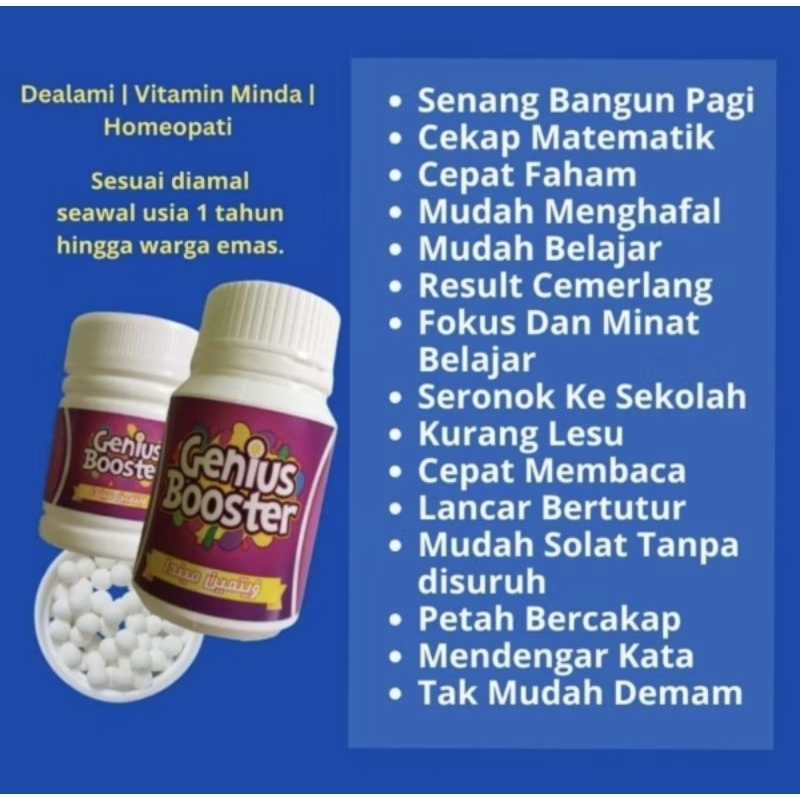 Homeopati Genius Booster - Vitamin Minda Anak Kecil Hingga Dewasa ...