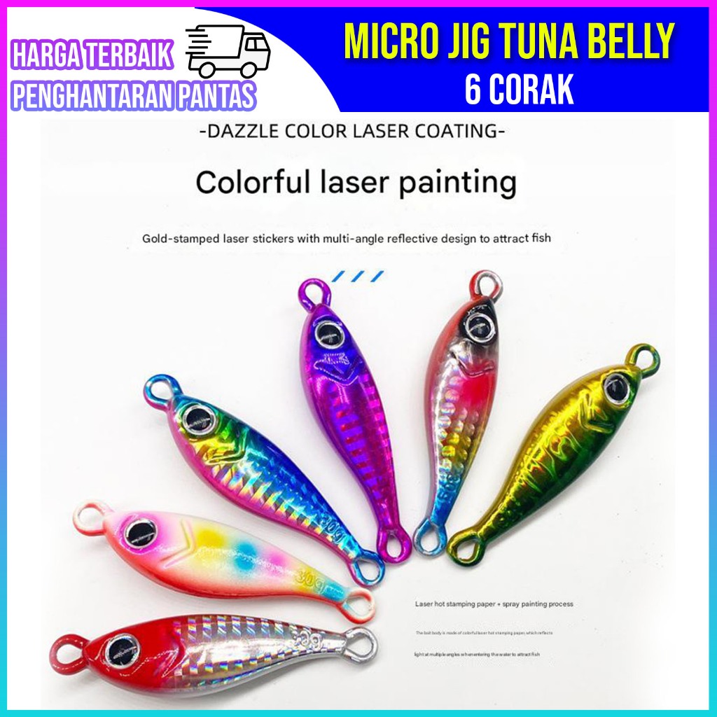 Micro Jig Tuna Belly Steel Fishing Lure High Quality Finishing 7g 10g 15g 20g | Shopee Malaysia