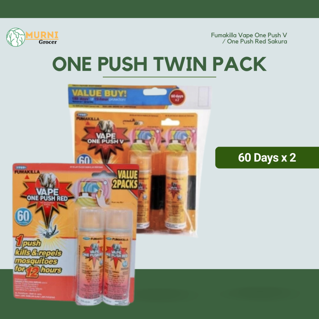 Fumakilla Vape One Push V / One Push Red Sakura (60 Days) Twin Pack ...