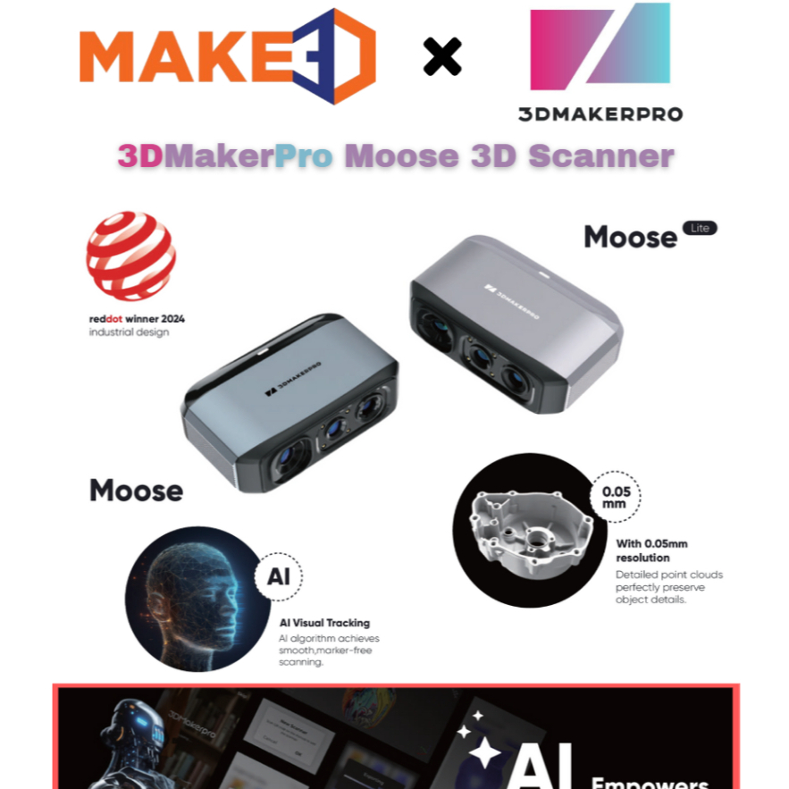 [ Local ] !!FREE Turntable!! 3DMakerPro Moose Series 3D Scanner | Full ...