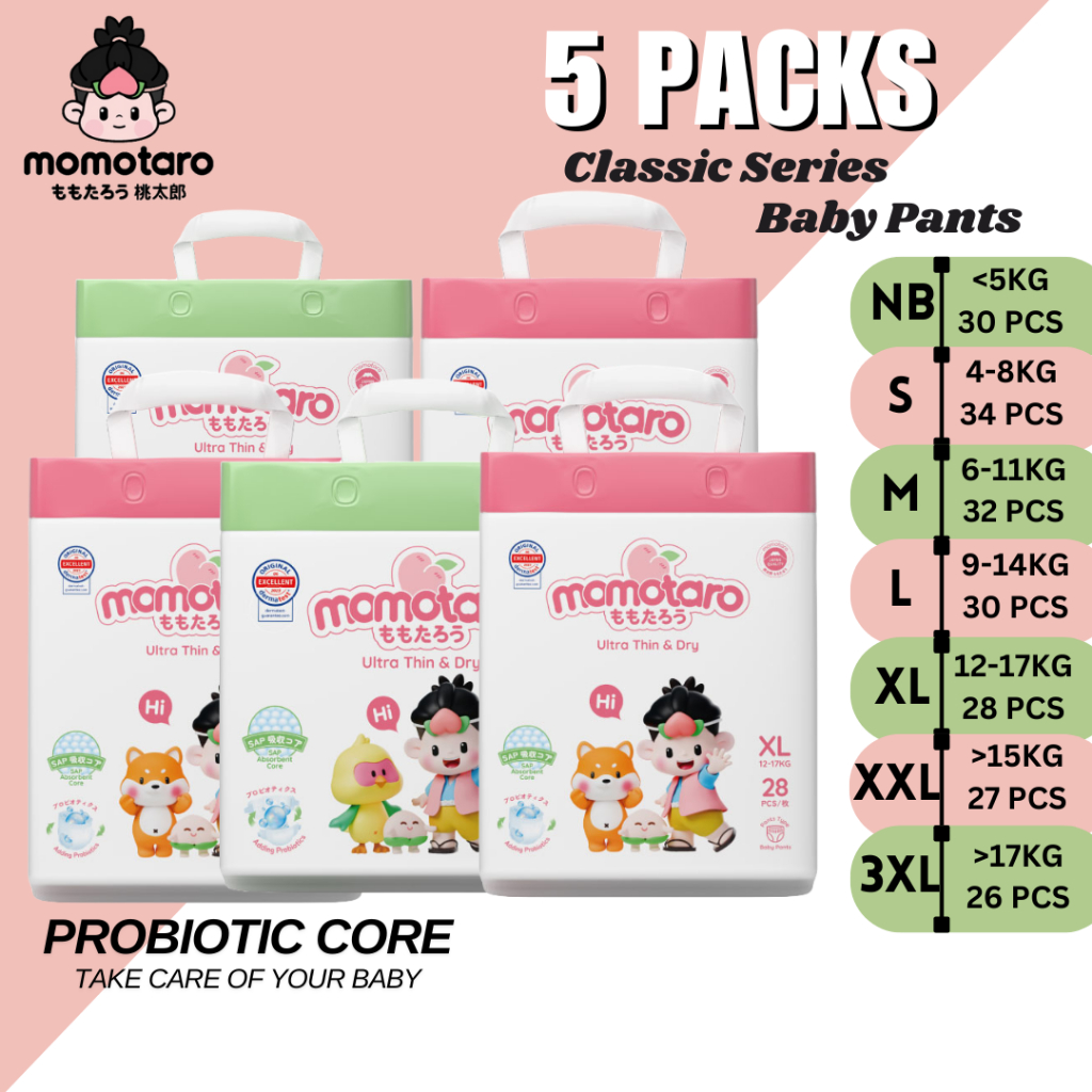 Momotaro Probiotic Core Classic Series Baby Diapers Super Absorbent ...