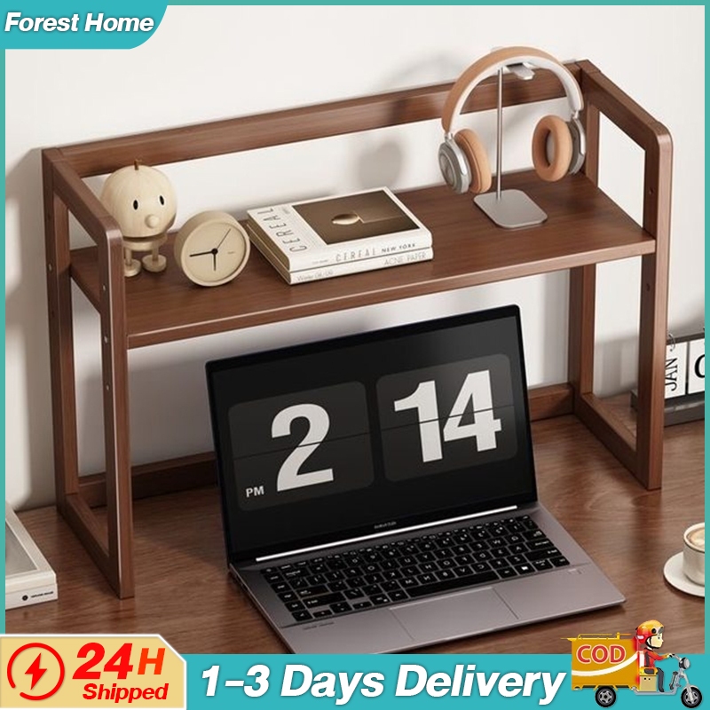 Desk Organizer Desk Office Storage Rack Bookshelf Adjustable Multi ...