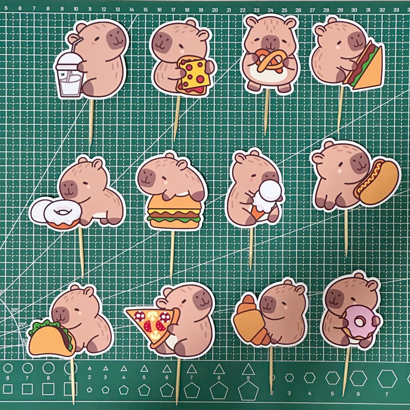 Capybara cupcake topper 卡比巴拉蛋糕插件 | Shopee Malaysia