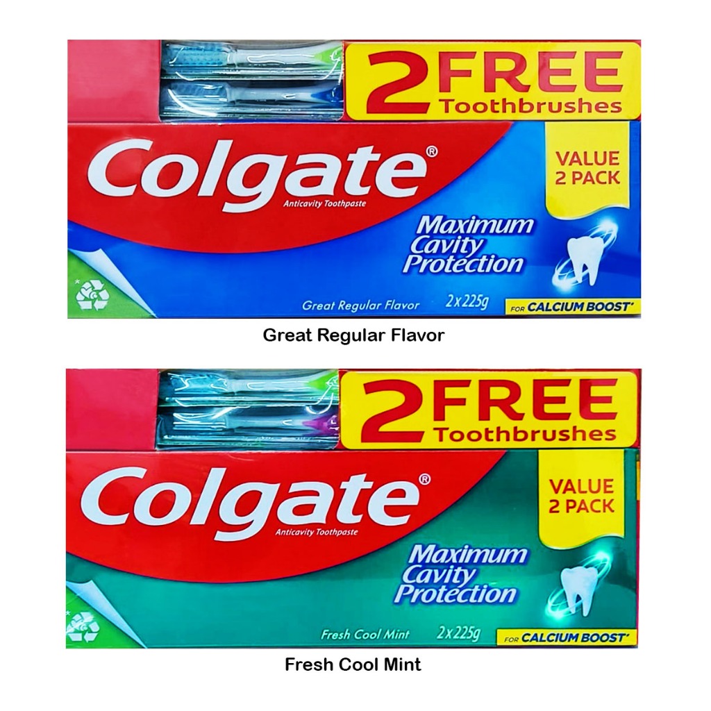 Colgate Red Twin Pack Toothpaste 225g x2 + Toothbrush x2 (Value Pack) | Shopee Malaysia
