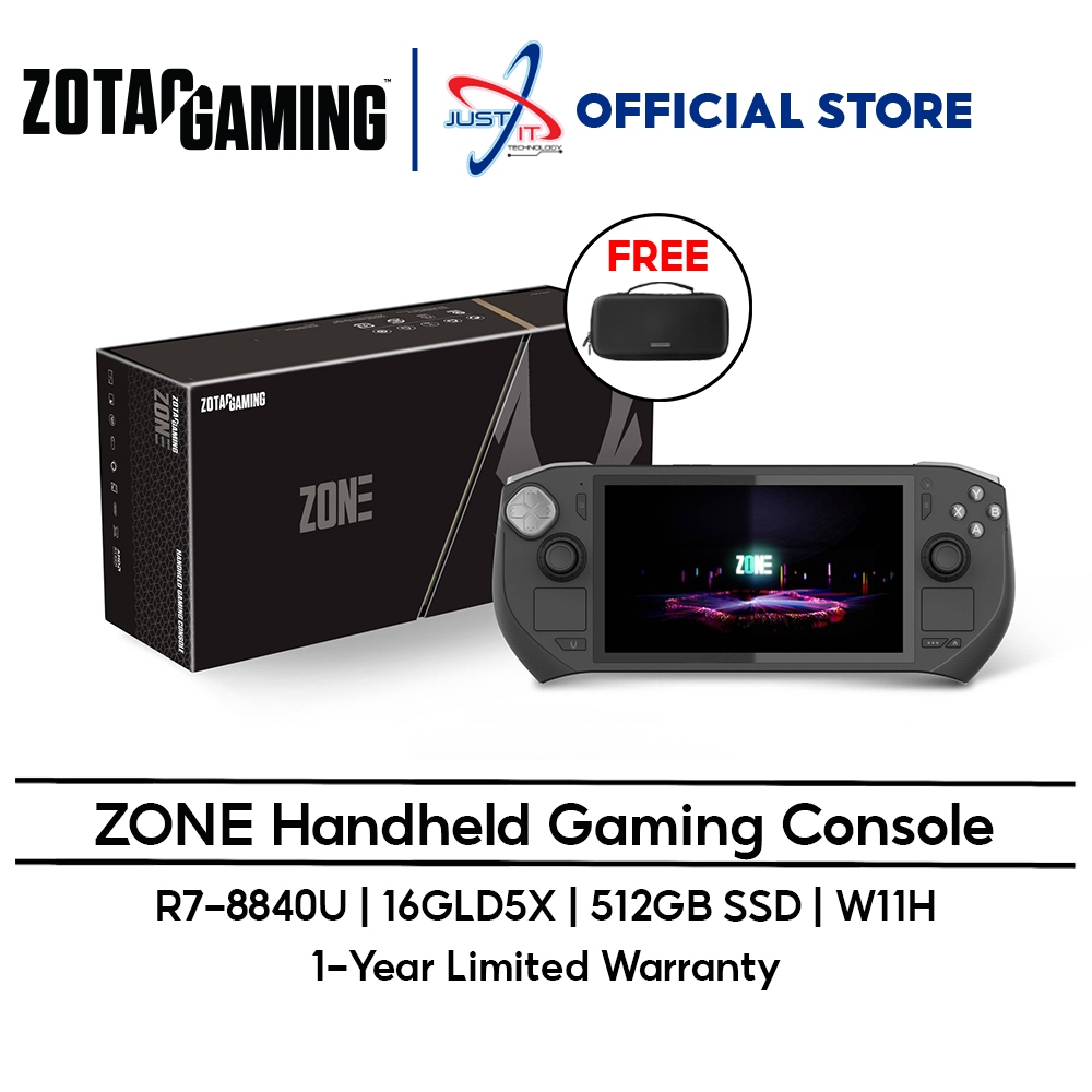 ZOTAC GAMING ZONE HANDHELD GAMING CONSOLE - ( R7-8840U 16GLD5X 512GB ...