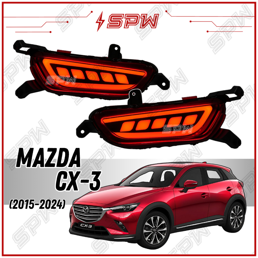 Mazda CX3 CX-3 (2015-2024) Reflector Rear Bumper LED DRL Daylight ...
