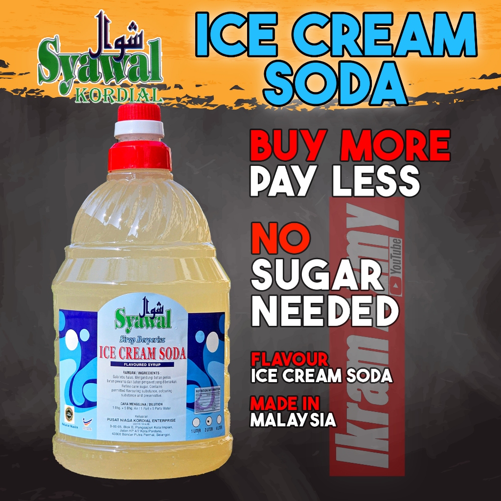 AIR KORDIAL SYAWAL BERPERISA ICE CREAM SODA 2 LITER | Shopee Malaysia