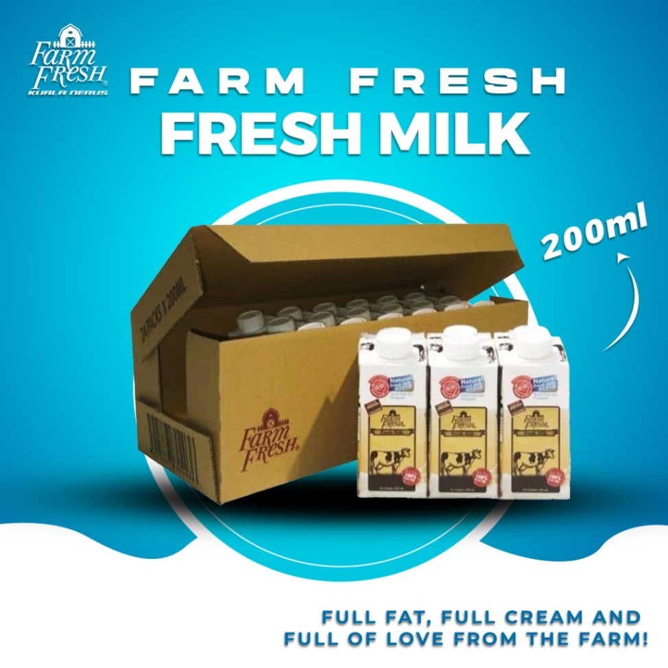 Farm Fresh Milk UHT Fresh 200ml x 24 Packs | Shopee Malaysia