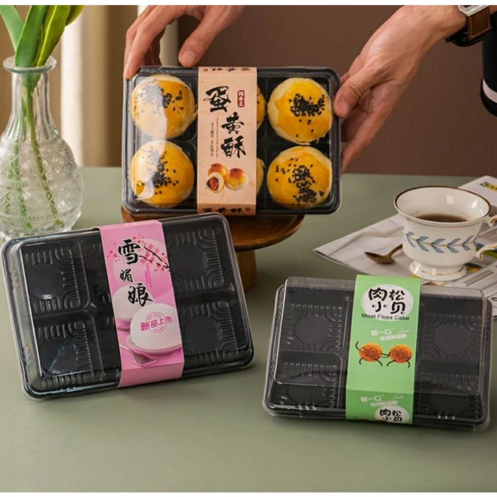 RORA - (1 PCS) 6Hole Mochi kek/ Moon Cake Packaging Box/Cup Cake box ...