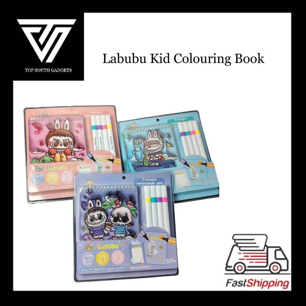 Labubu Kid Colouring Book With Marker Pen | Shopee Malaysia
