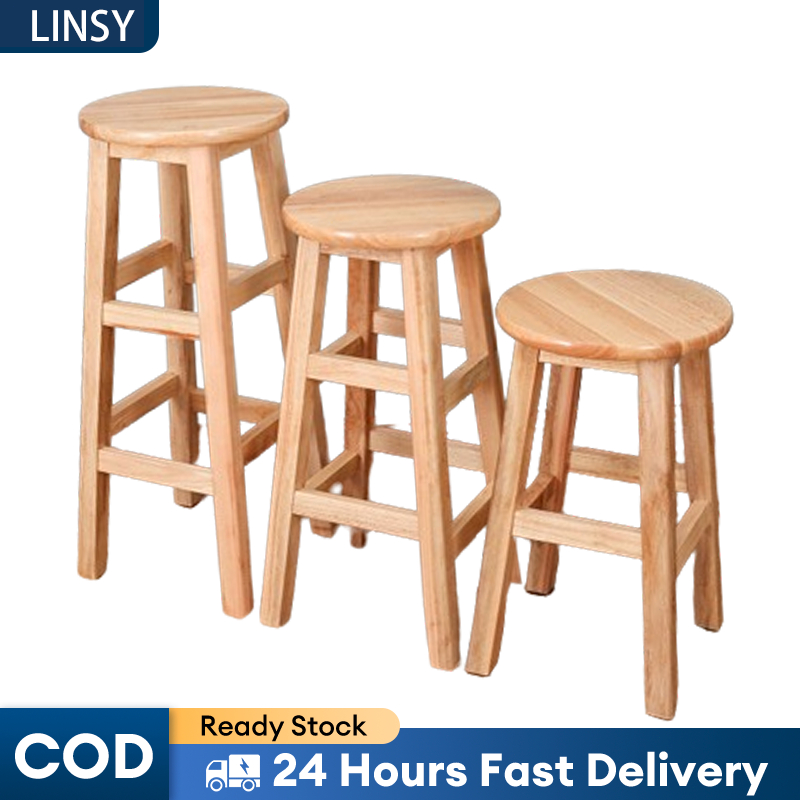 Solid Wood Bar Chair Ladder Stool Bangku Kayu Simple Bar Chair High ...