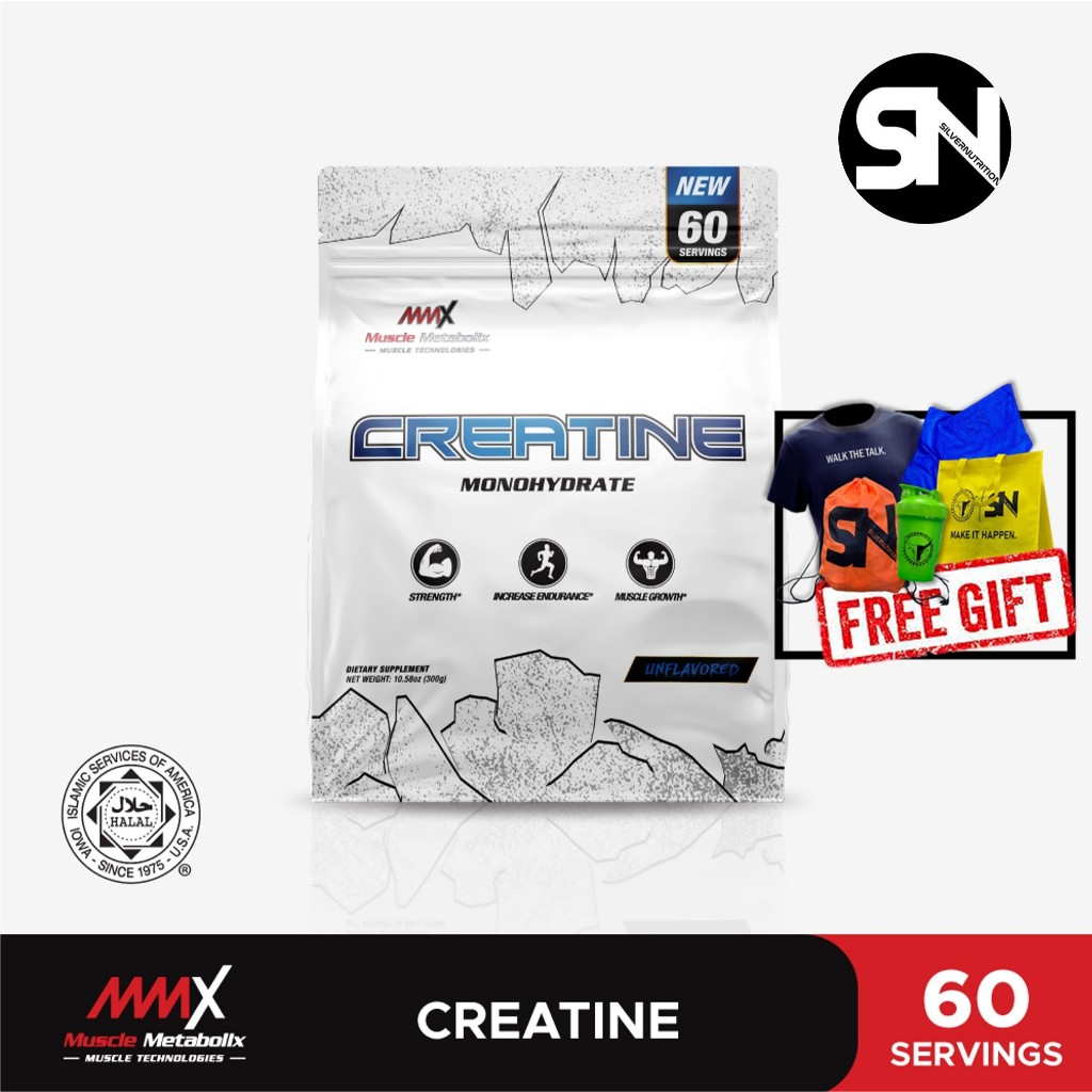 MMX MUSCLE METABOLIX CREATINE MONOHYDRATE (UNFLAVOURED) 300 GRAM OF 60 ...