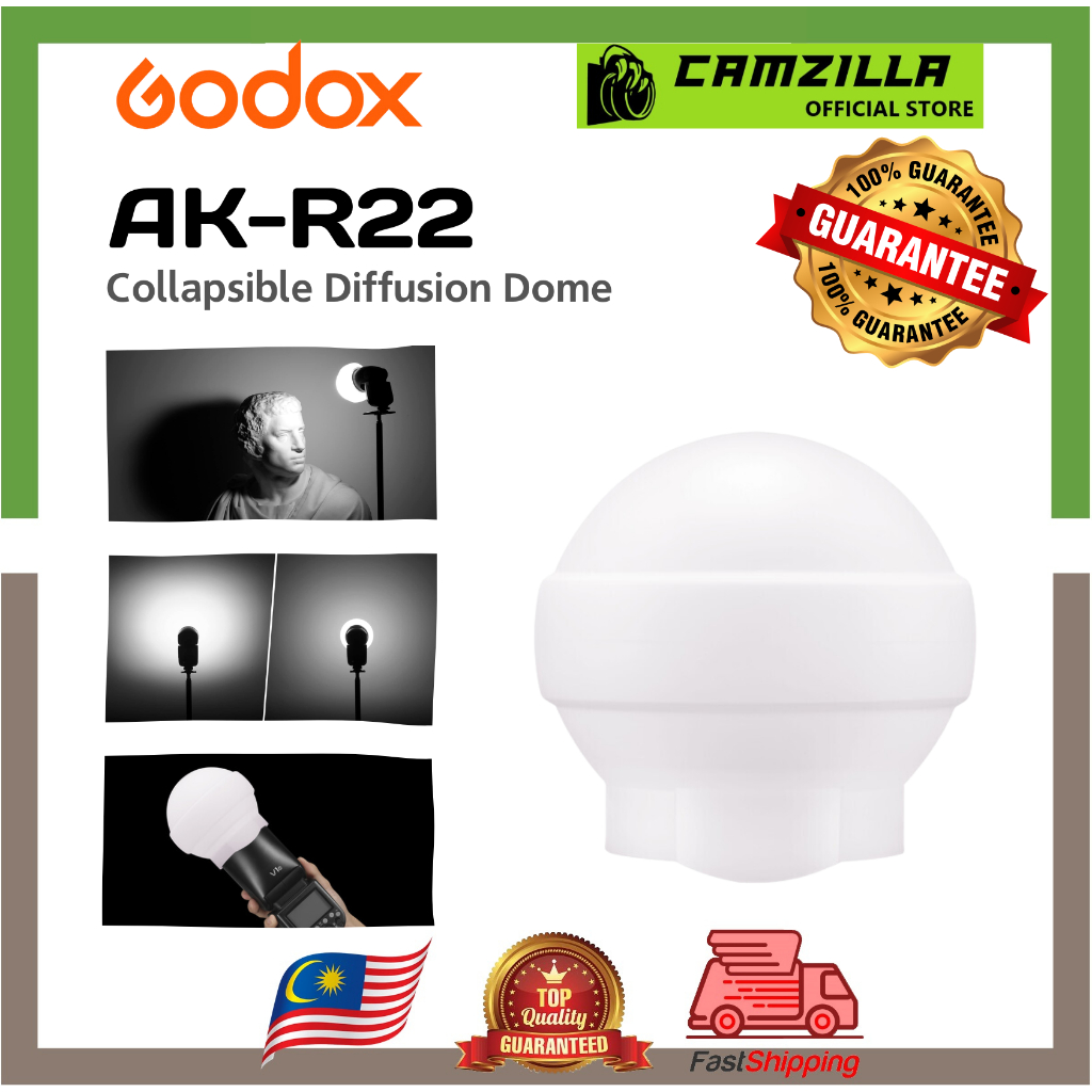 Godox AK-R22 Diffusion Dome Flash Diffuser Modifier fo Godox V1 Series Flashes AD100PRO AD200PRO ...