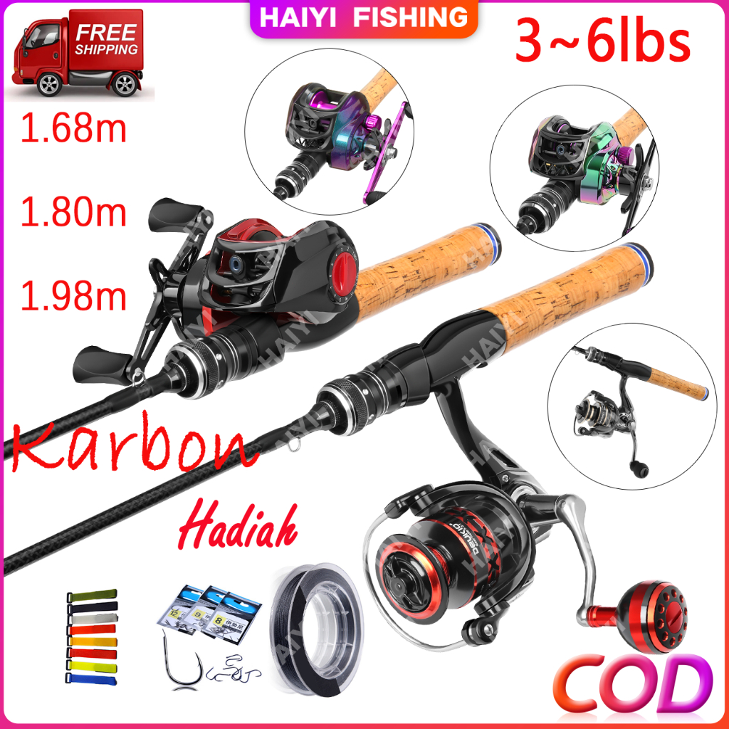 HAIYI FISHING UL Ikan Keli Karbon Pegangan Cork 3-6lbs Joran Pancing ...