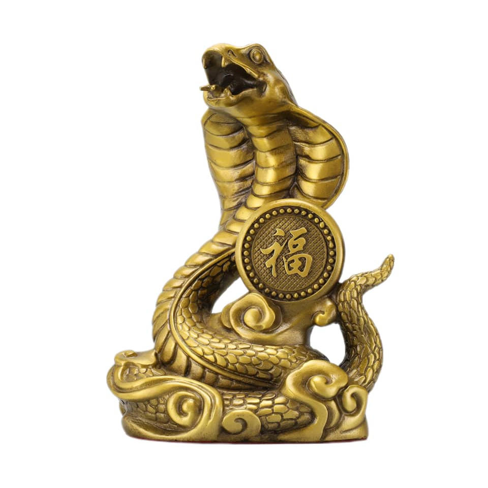 [Fortune Destiny] Feng Shui Zodiac Copper Snake Decoration (9cm x 12cm ...