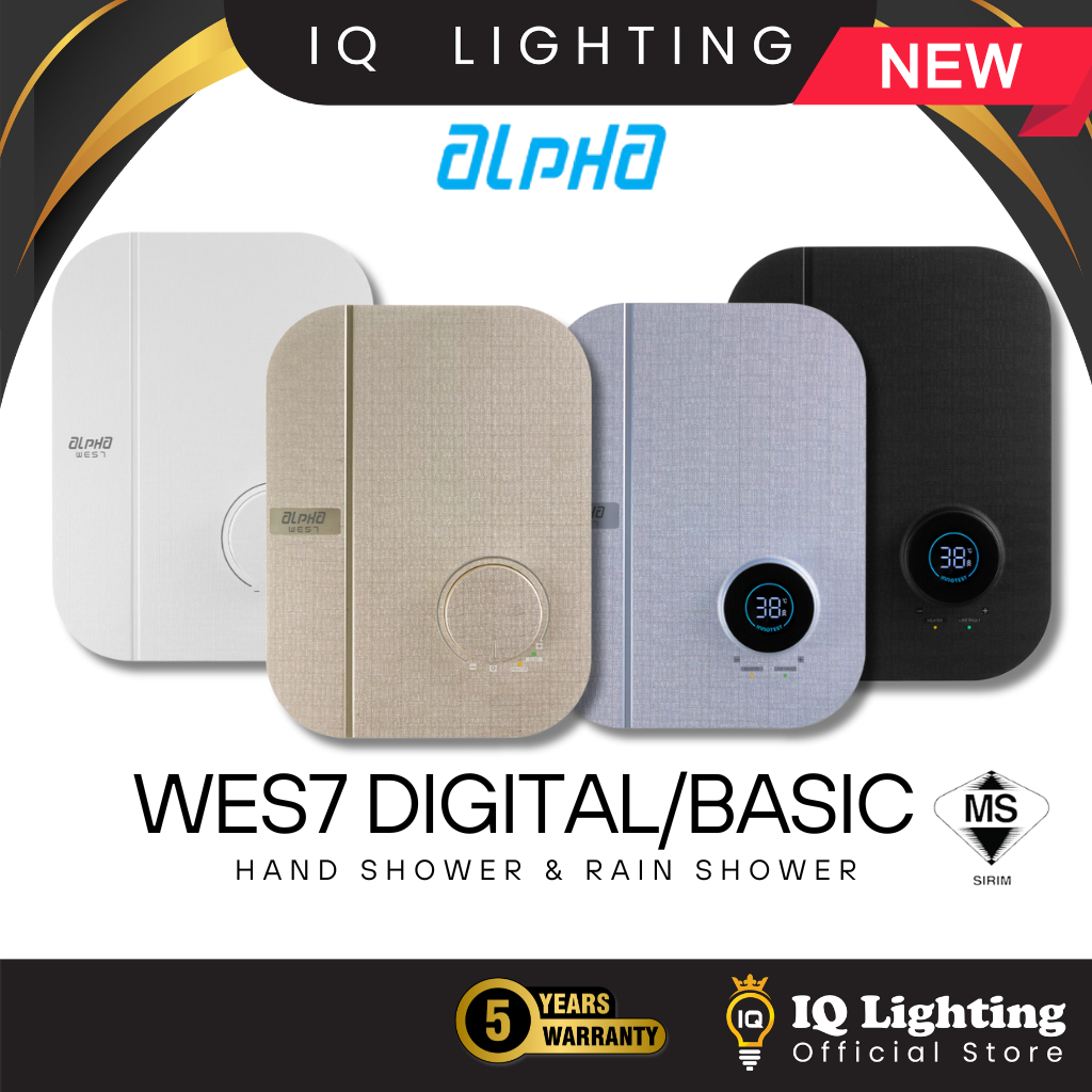 🔥NEW🔥 ALPHA WES7 B-i WES7 BASIC Instant Water Heater DC Pump / Pemanas Air Elektrik Bilik Mandi ...