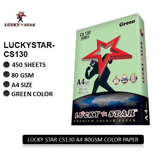 Lucky Star CS130 A4 80gsm Green Color Paper 450 Sheets | Shopee Malaysia