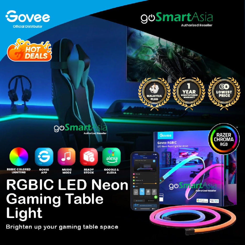 goSmart Asia Govee 3M Neon Strip Light for Desk with Music Sync DIY ...