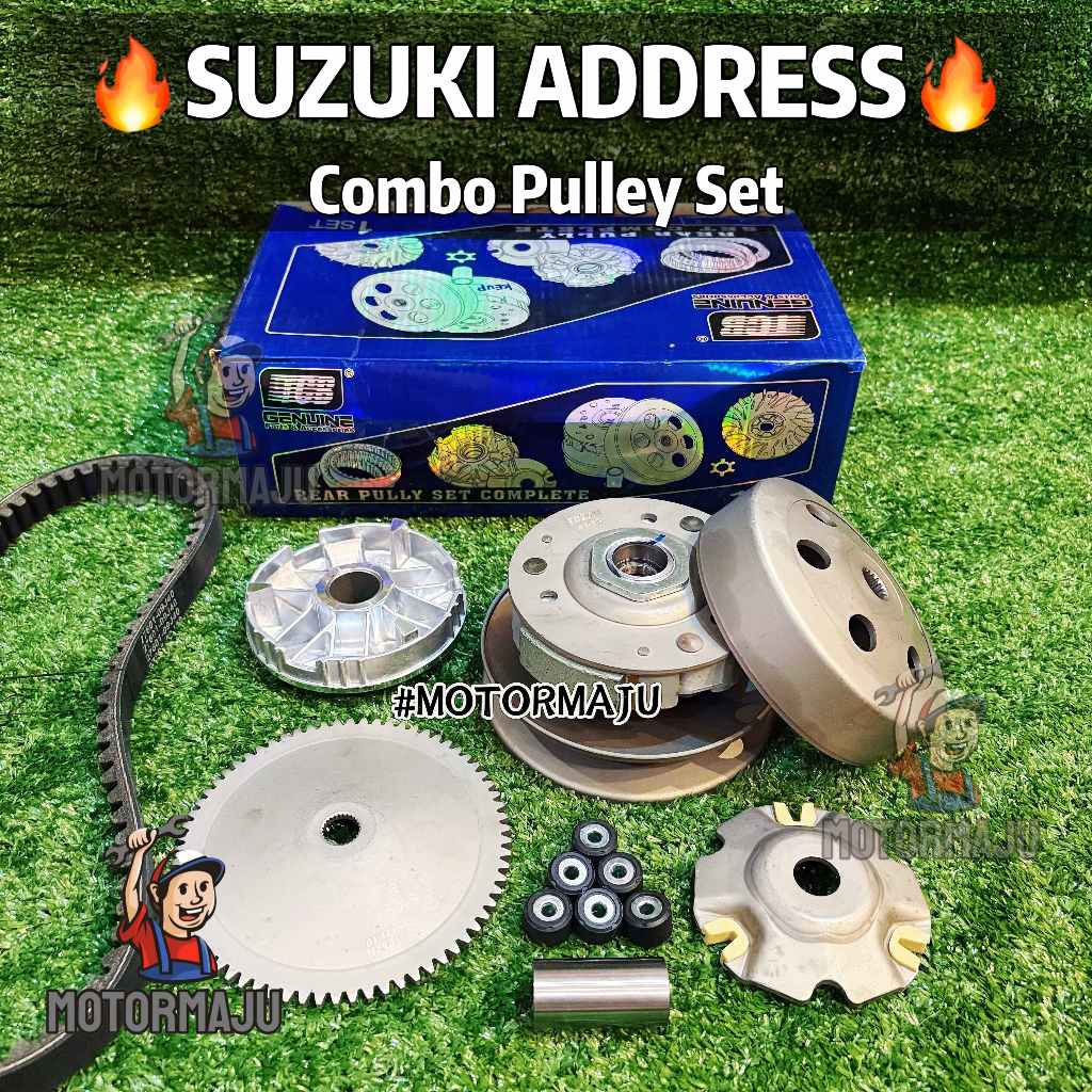 Pulley Set Suzuki ADDRESS STANDARD Front Pulley with roller TCB Rear ...