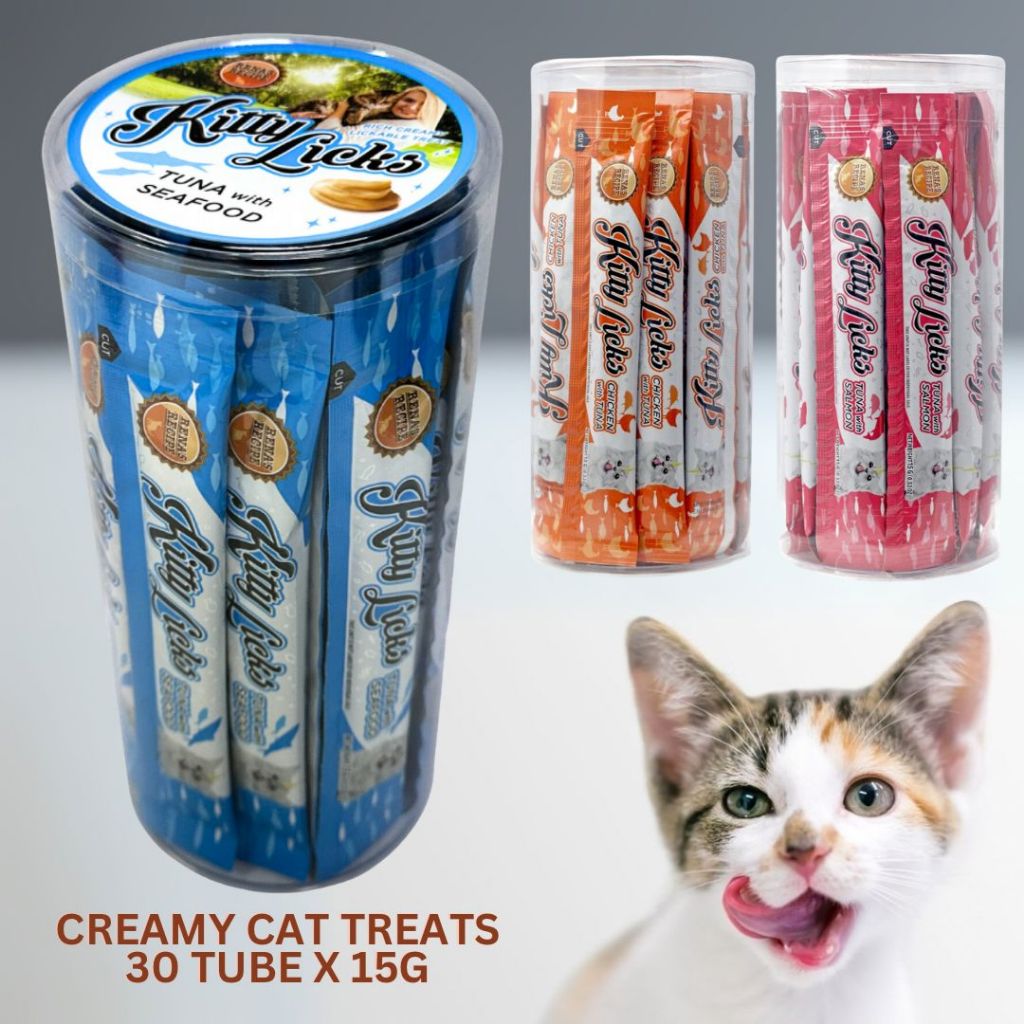 Rena's Recipe Kitty Licks (30 Tubes) 15g each - Creamy Lickable Cat ...