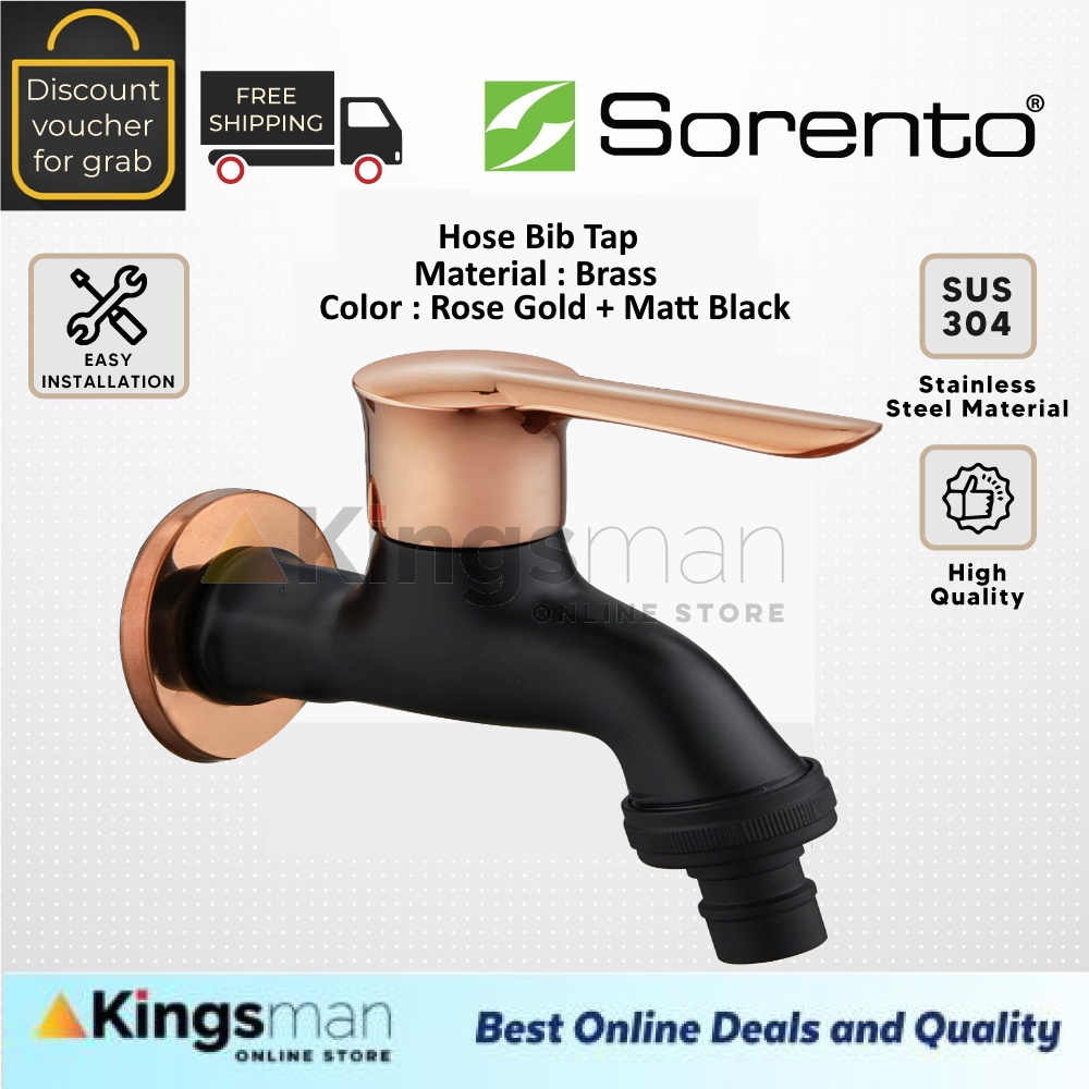 [Kingsman] Sorento Solid Brass Bathroom Hose Bib Tap SRTWT5865-RG Water Tap Faucet Tap Basin Tap ...