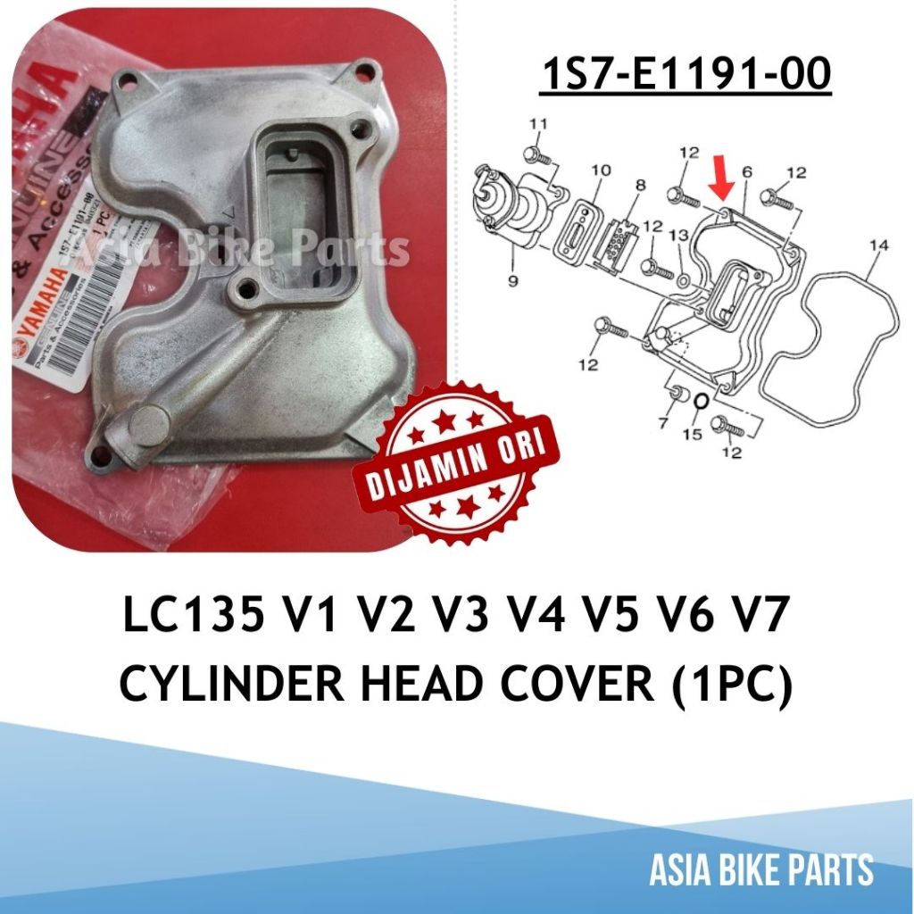 Yamaha Original LC135 V1 V2 V3 V4 V5 V6 V7 Cylinder Head Cover ...