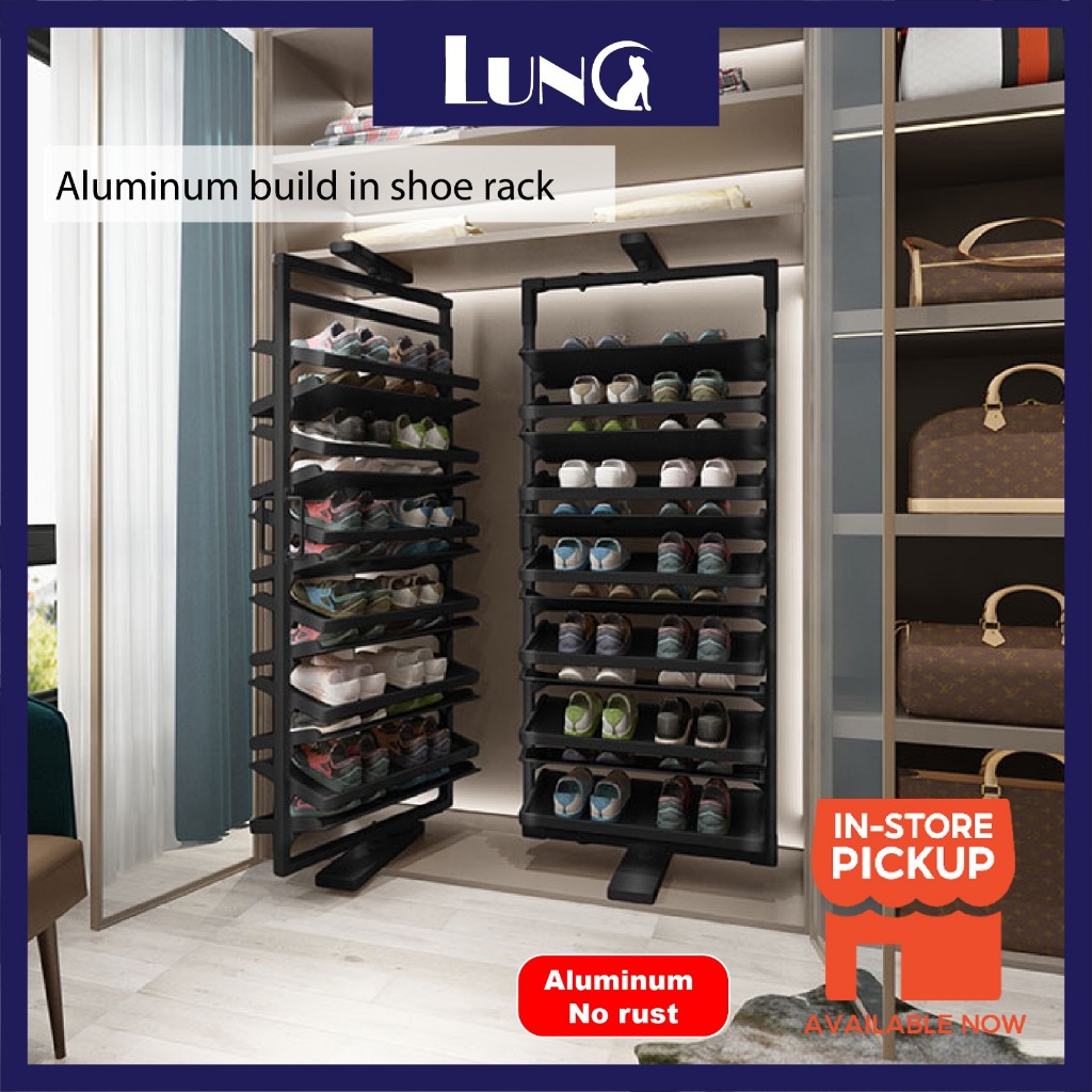 Aluminium Alloy Shoe Rack Multi-Layer Rotating Retractable Shoe Cabinet ...