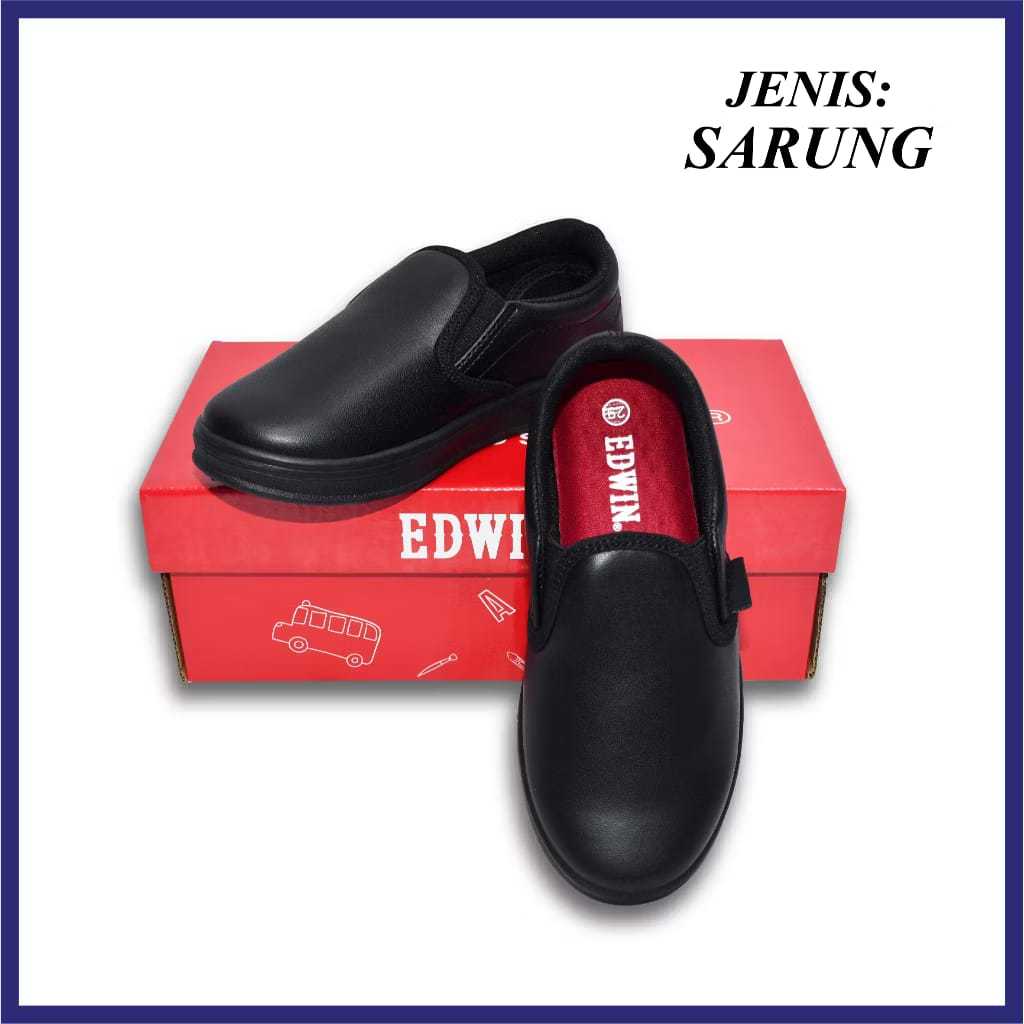 Kasut Sekolah Hitam Edwin #EW3010 /Black School Shoes/Primary School ...