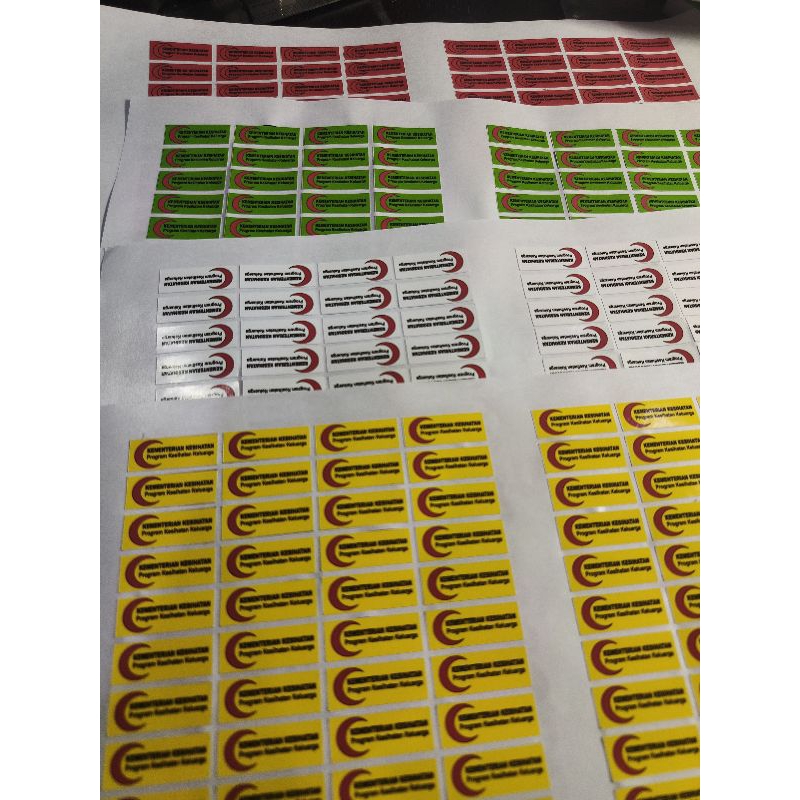 (60 pieces/set) Sticker Program Kesihatan Keluarga / Label risiko ibu ...