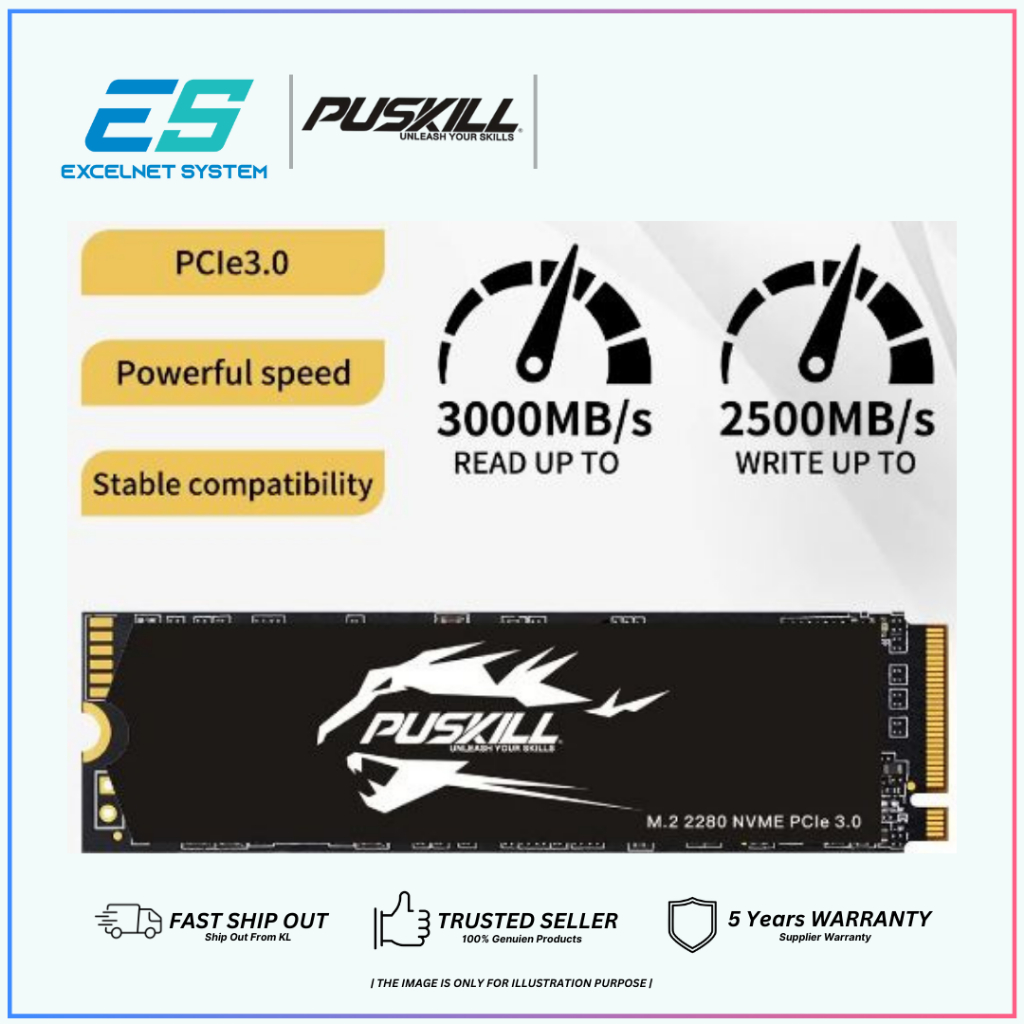 PUSKILL M.2 SSD NVME / NGFF 128GB 256GB 512GB 1TB PCIe SSD 2280 ...