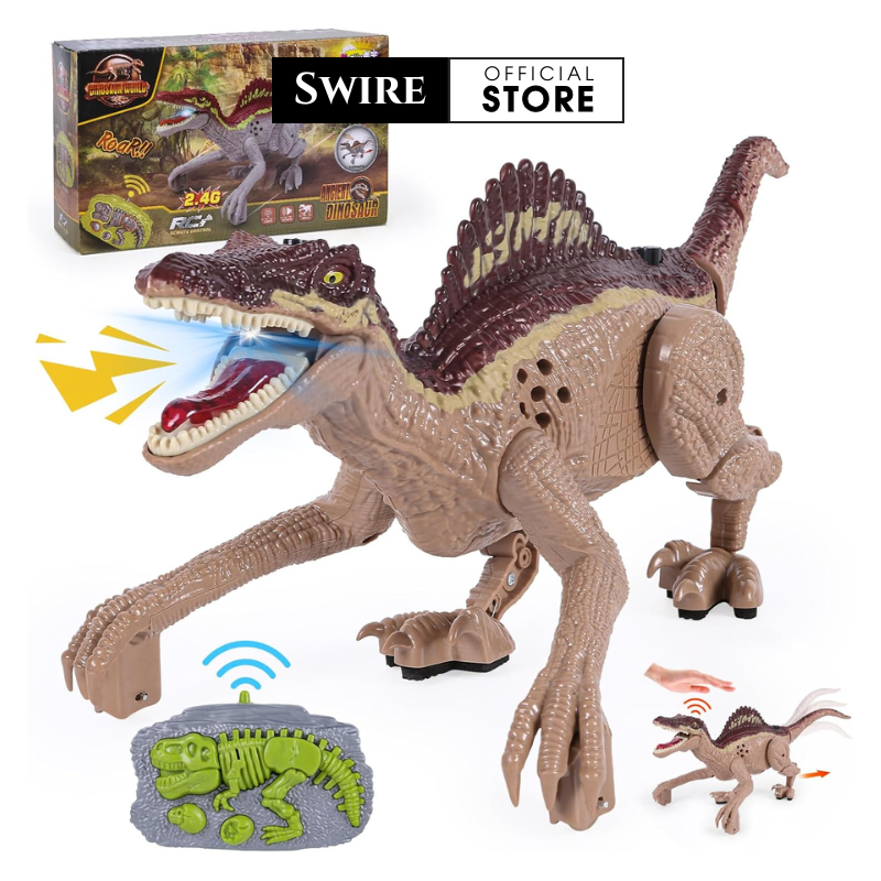 2.4G Remote Control Walking Dinosaurs Toys Electric Velociraptor Sound ...